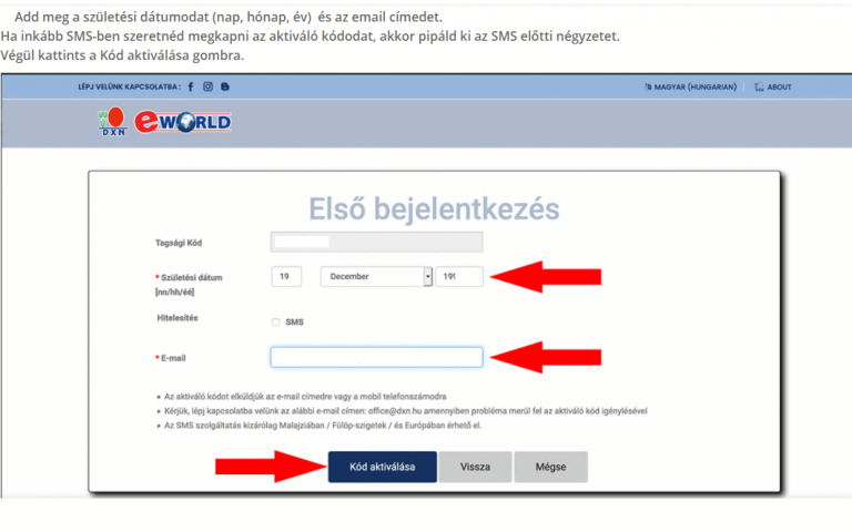 DXN eWorld Első Bejelentkezés - Ganodermashop.hu